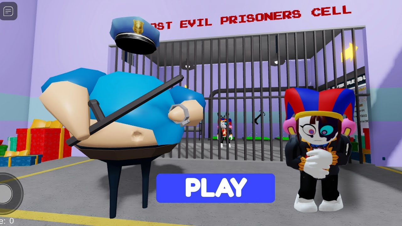 SCARY HEADLESS BARRY'S PRISON RUN! (OBBY!) - POMNI ESCAPING FROM SCARY ...