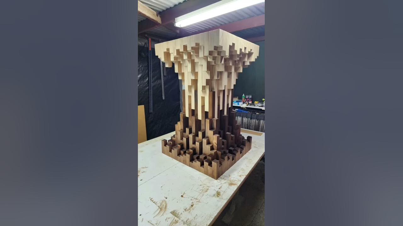 Pixelated end Table Instructables - YouTube