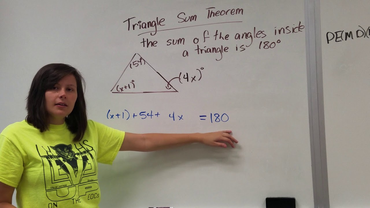 Triangle sum theorem - YouTube