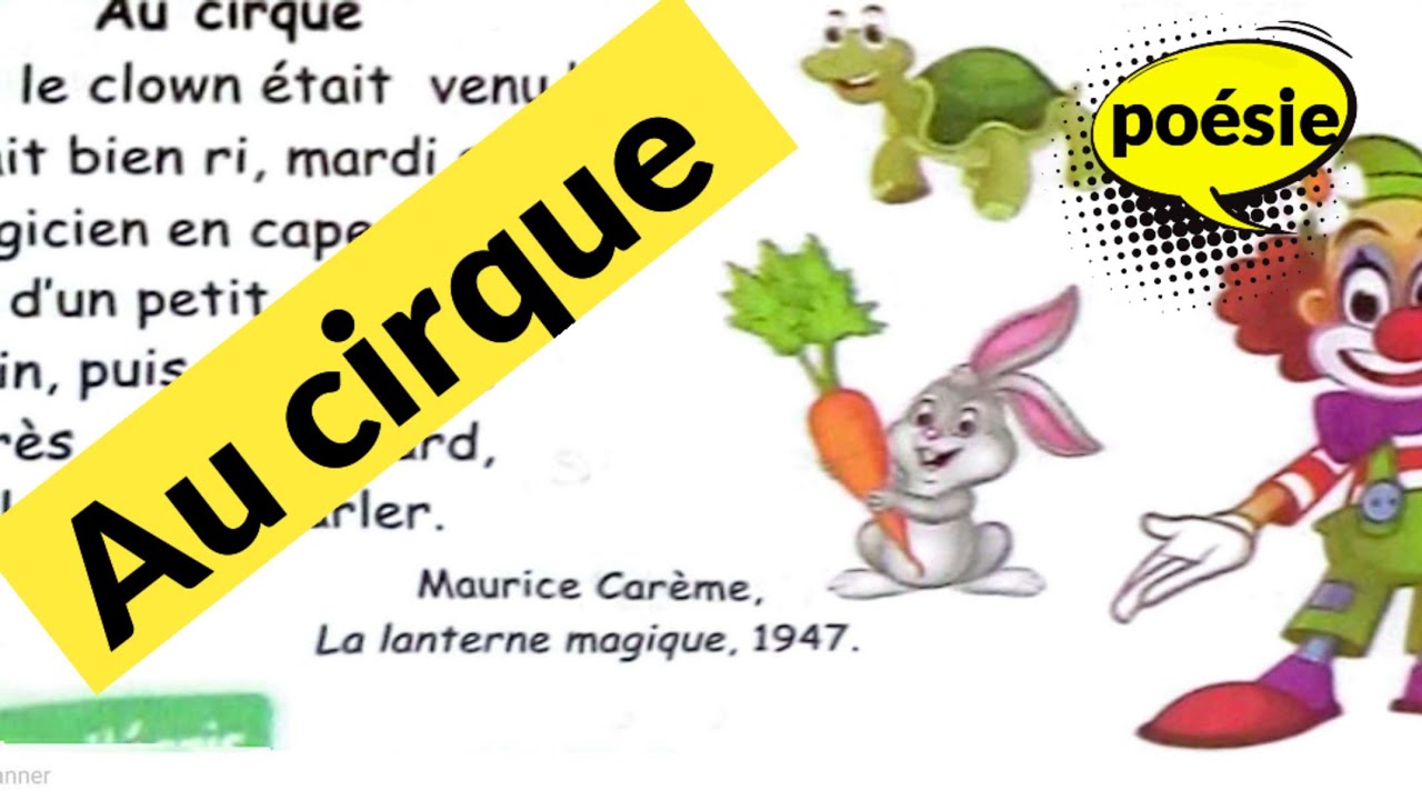 Au cirque (poésie) Maurice Carême - YouTube
