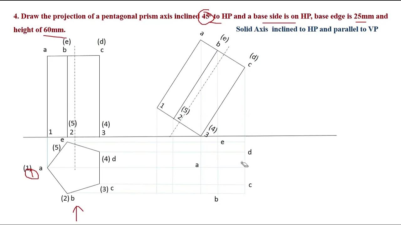 EG - Solid Axis inclined to HP and Parallel to VP - YouTube