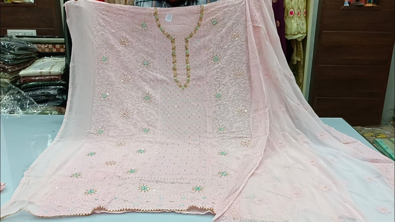 Beautiful Designer Georgette Lucknowi Suits 💝/ For Orders WhatsApp ...
