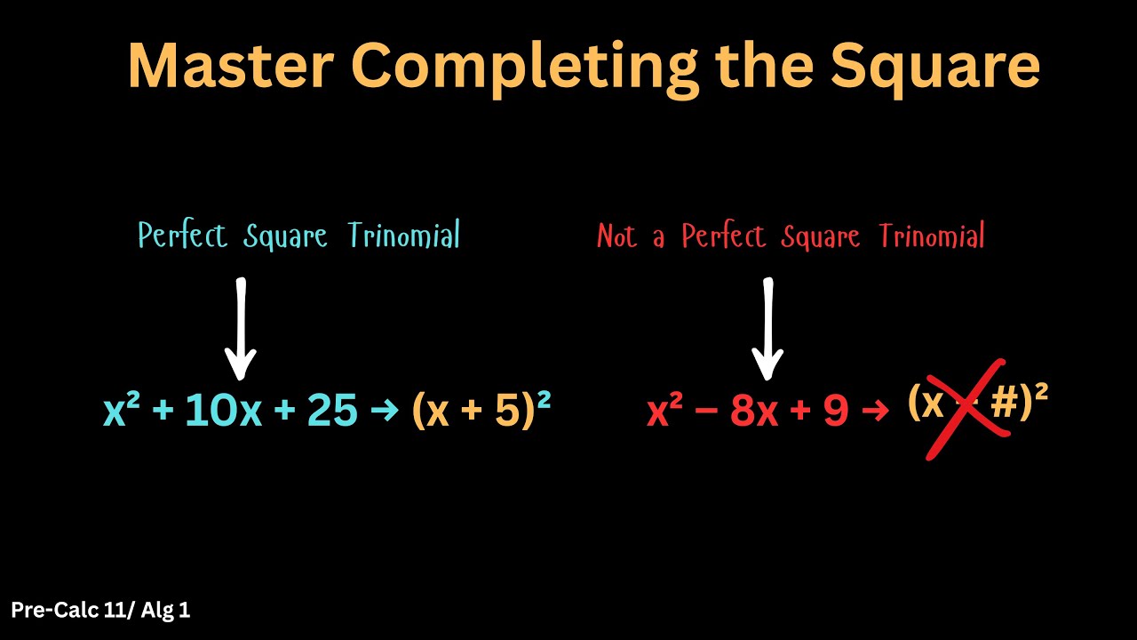 Perfect Square Trinomials Explained | Completing the Square Step-by ...