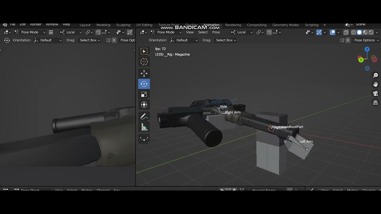 comically large glock reload animation - YouTube