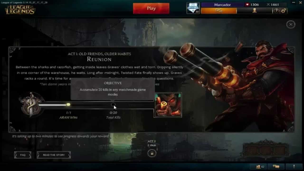 League Of Legends #1 Graves Mission Icon | Aram - YouTube