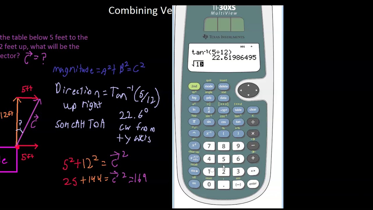 Combining Vectors 2 - Simply Combining x and y Components - YouTube