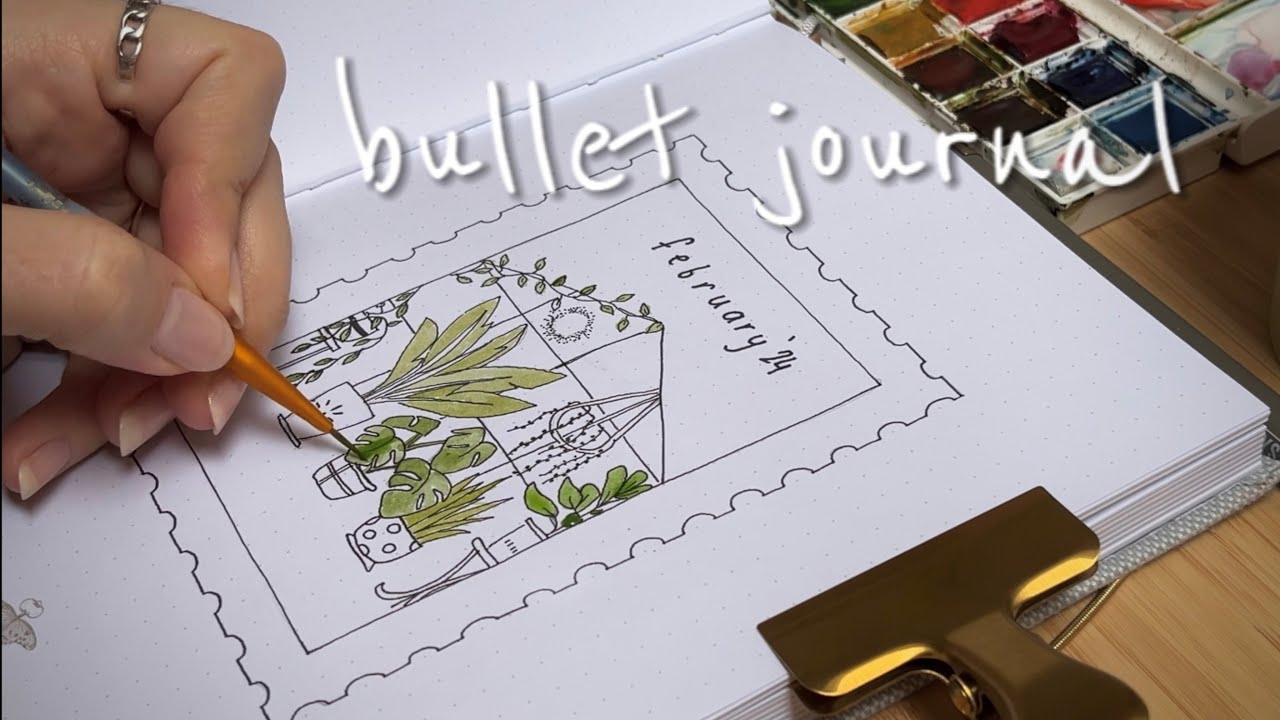 BULLET JOURNAL 2024 - FEBRUARY🪴ayın teması: posta pulları💌 - YouTube