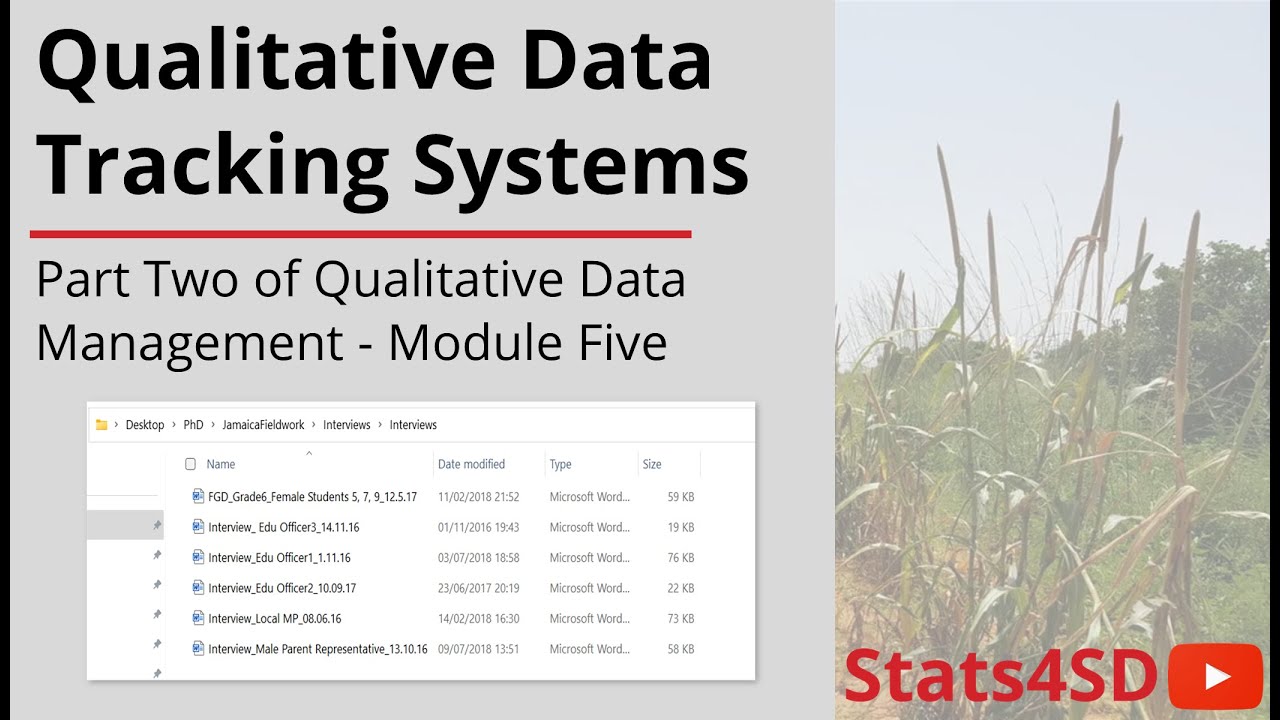 Qualitative Data Tracking Systems - YouTube