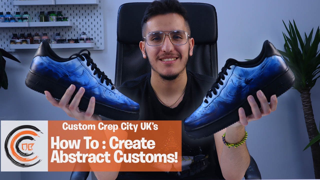 Customise Your Black AF1 - Blue Abstract (2021 How to customise Air ...