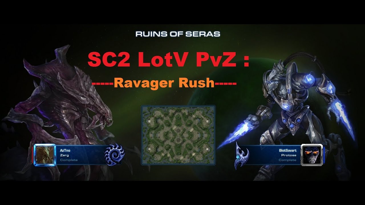 Starcraft 2 LotV Ladder: PvZ Ravager Rush Defend - YouTube
