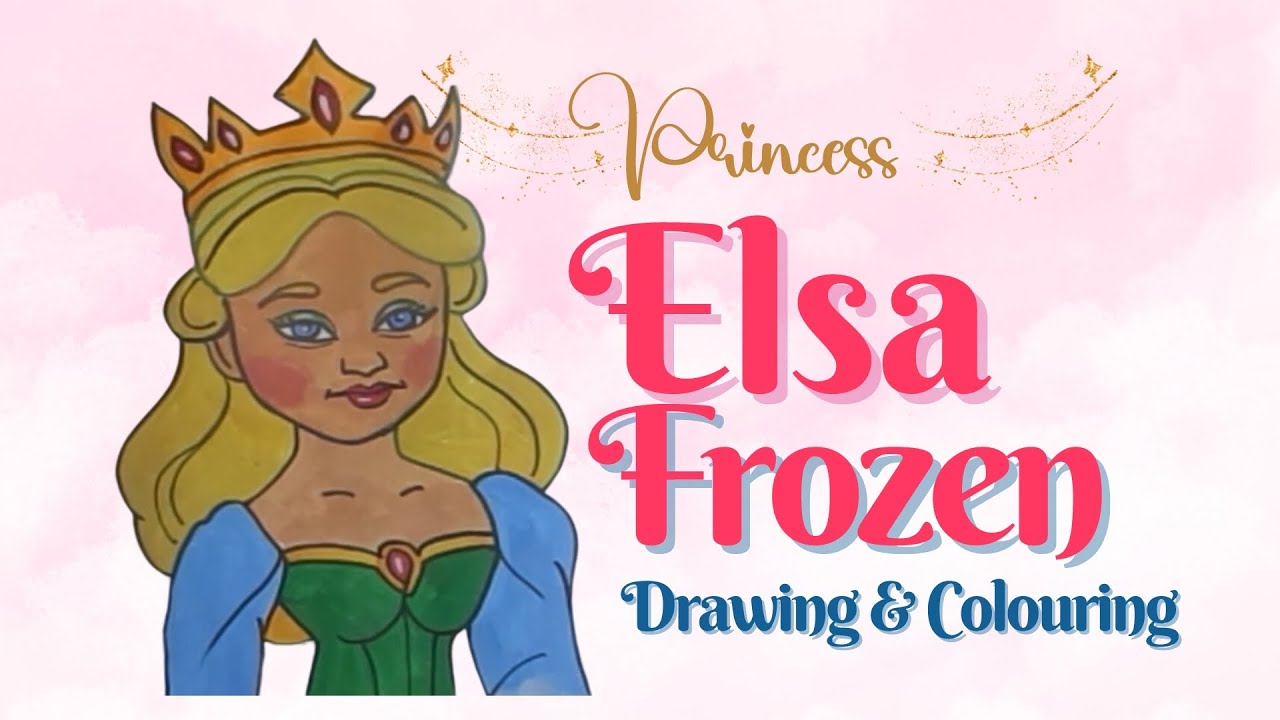 Princess Elsa Cartoon Drawing Easy Step By Step || Elsa Frozen 👩🏻 ...