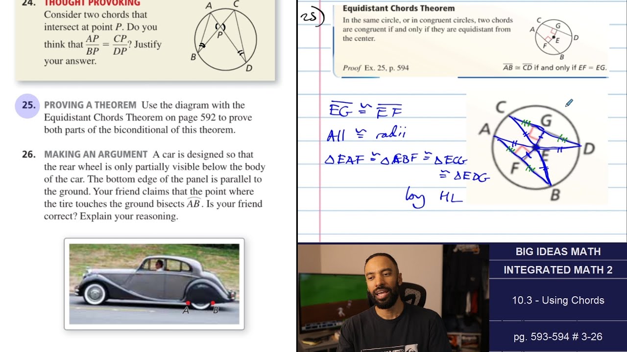 Big Ideas Math [IM2]: 10.3 - Using Chords (Lecture & Problem Set) - YouTube