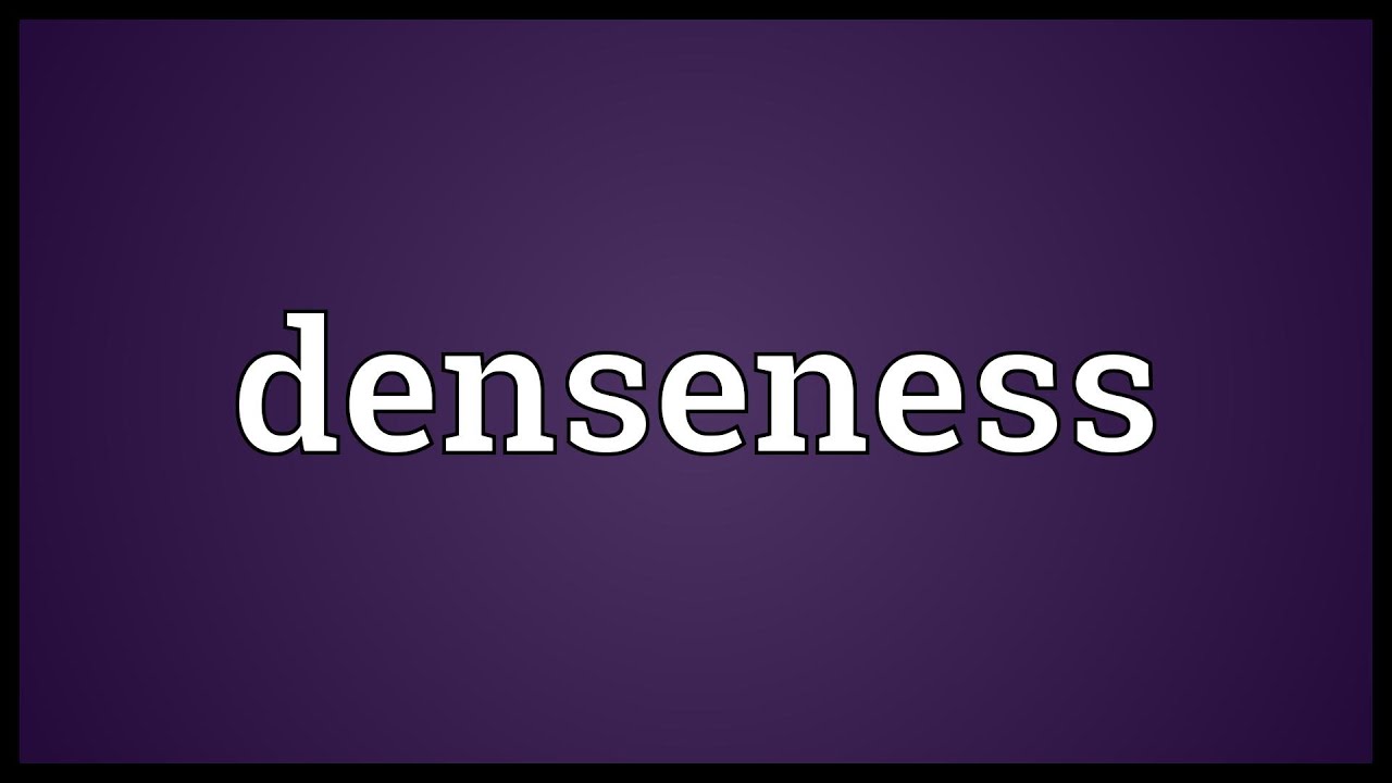 Denseness Meaning - YouTube