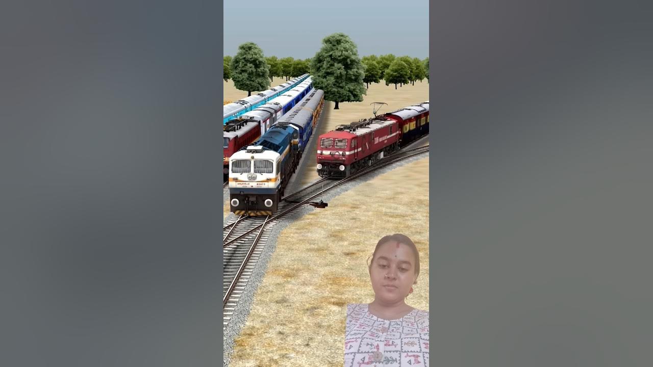 #train 🚂🙀#indianrailways #2train #crossing - YouTube