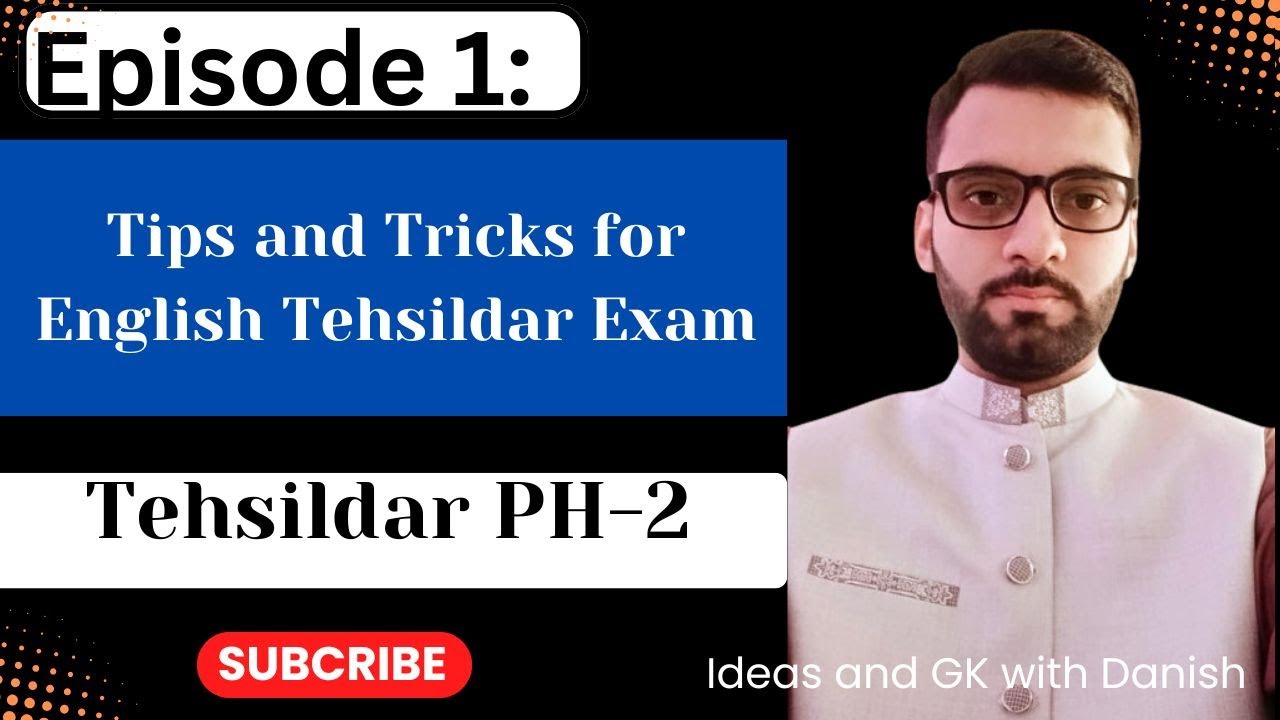 Tips and Trick for Tehsildar Exam Phase 2: Episode 1 (English Paper) # ...