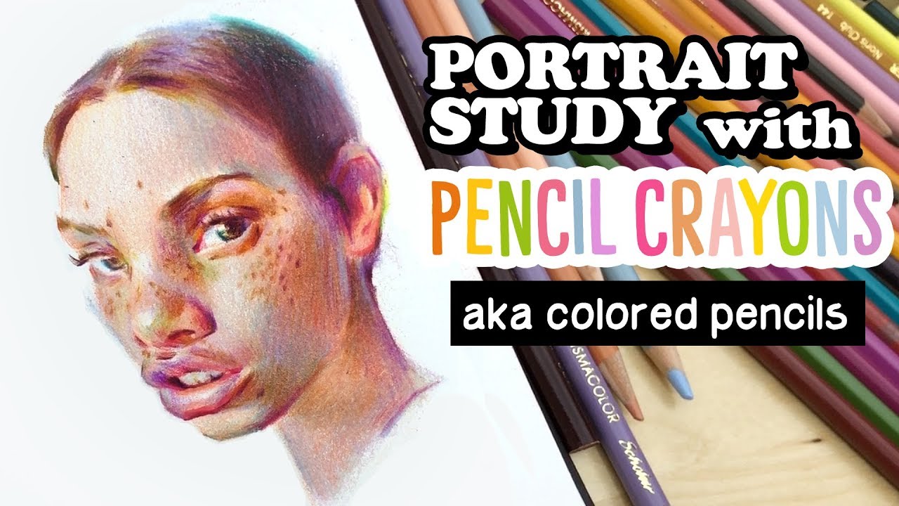 Real-time(ish) COLORED PENCIL Portrait Process🖍|Study w me! - YouTube