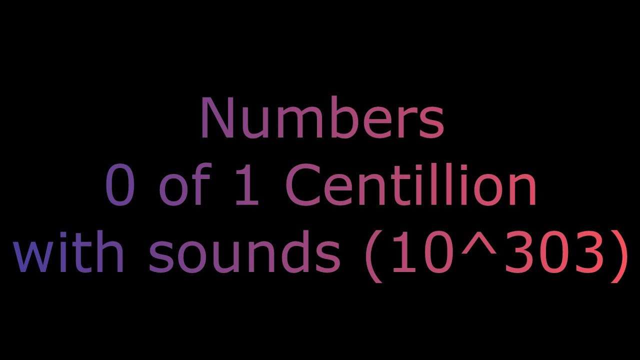 Numbers 0 to 1 Centillion with sounds (10^303) - YouTube