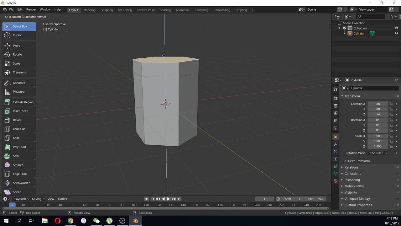 Following YouTube Blender 2.8 Tutorial Part 1 - YouTube
