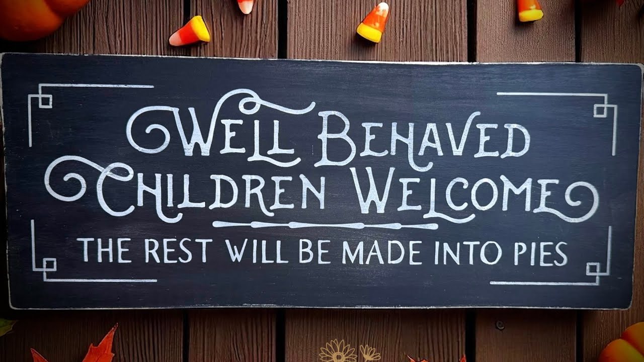 Let's stencil a Crow pillow and well behaved children sign for Fall and ...