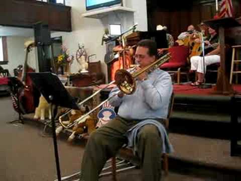 Tim Harris plays trombone at Cowboy Church - YouTube