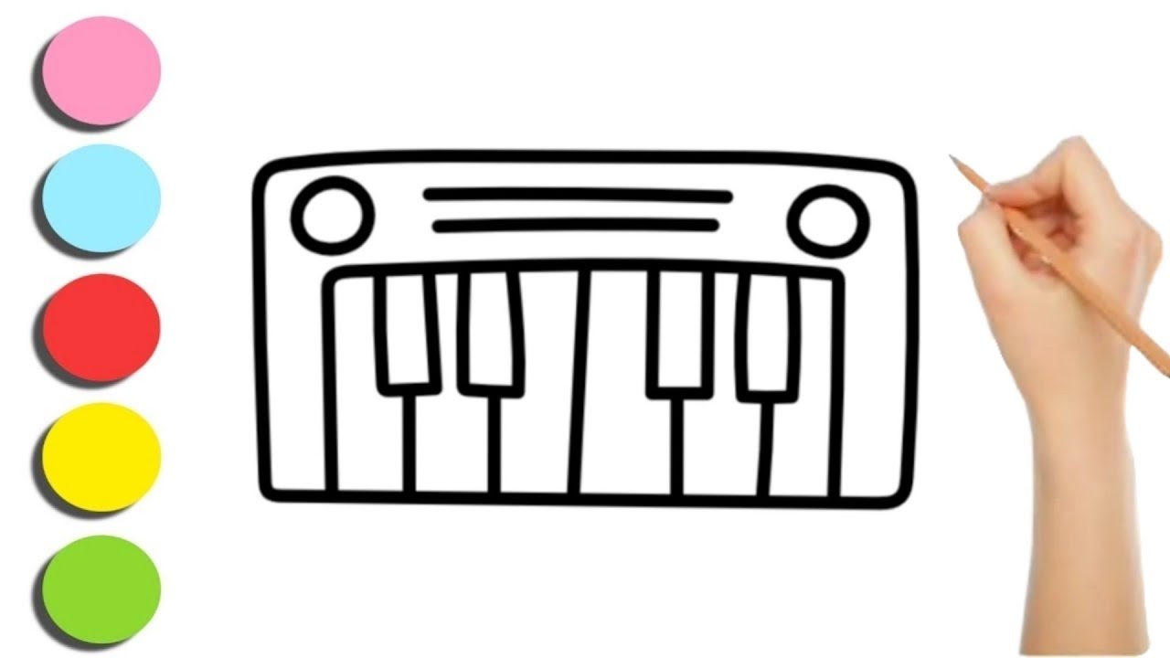 Keyboard Piano Drawing, Painting & Coloring for Kids & Toddlers ...