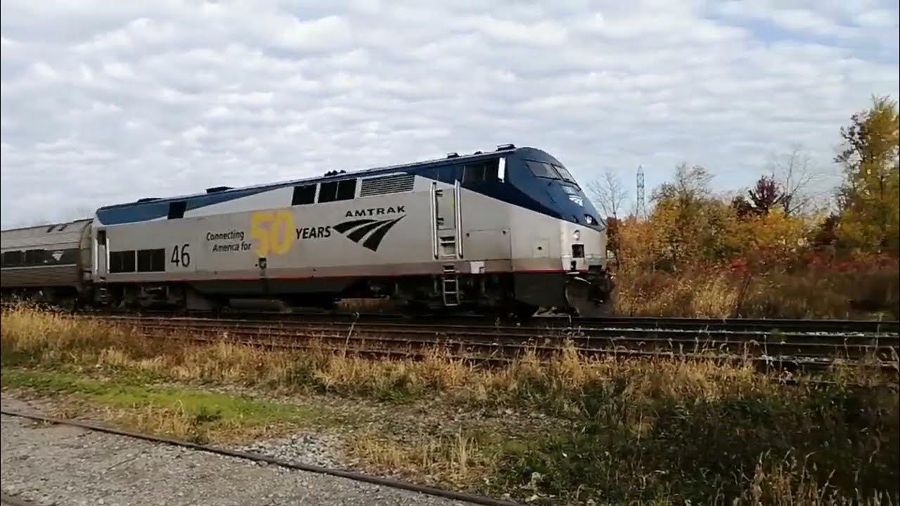 Amtrak 46 Leads Via 97 on a Fall Morning. - YouTube