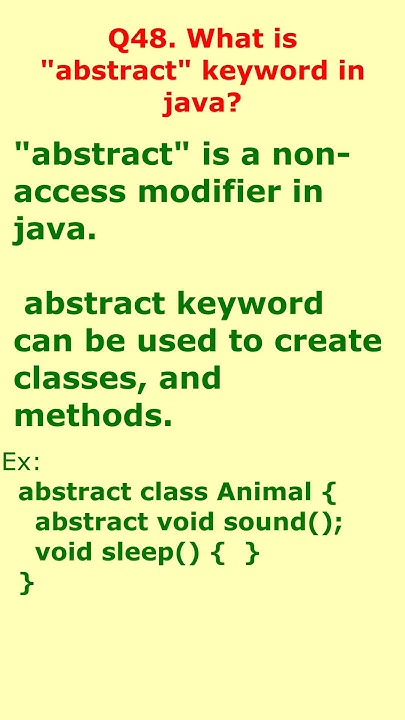 48 What is "abstract" keyword in java? - YouTube