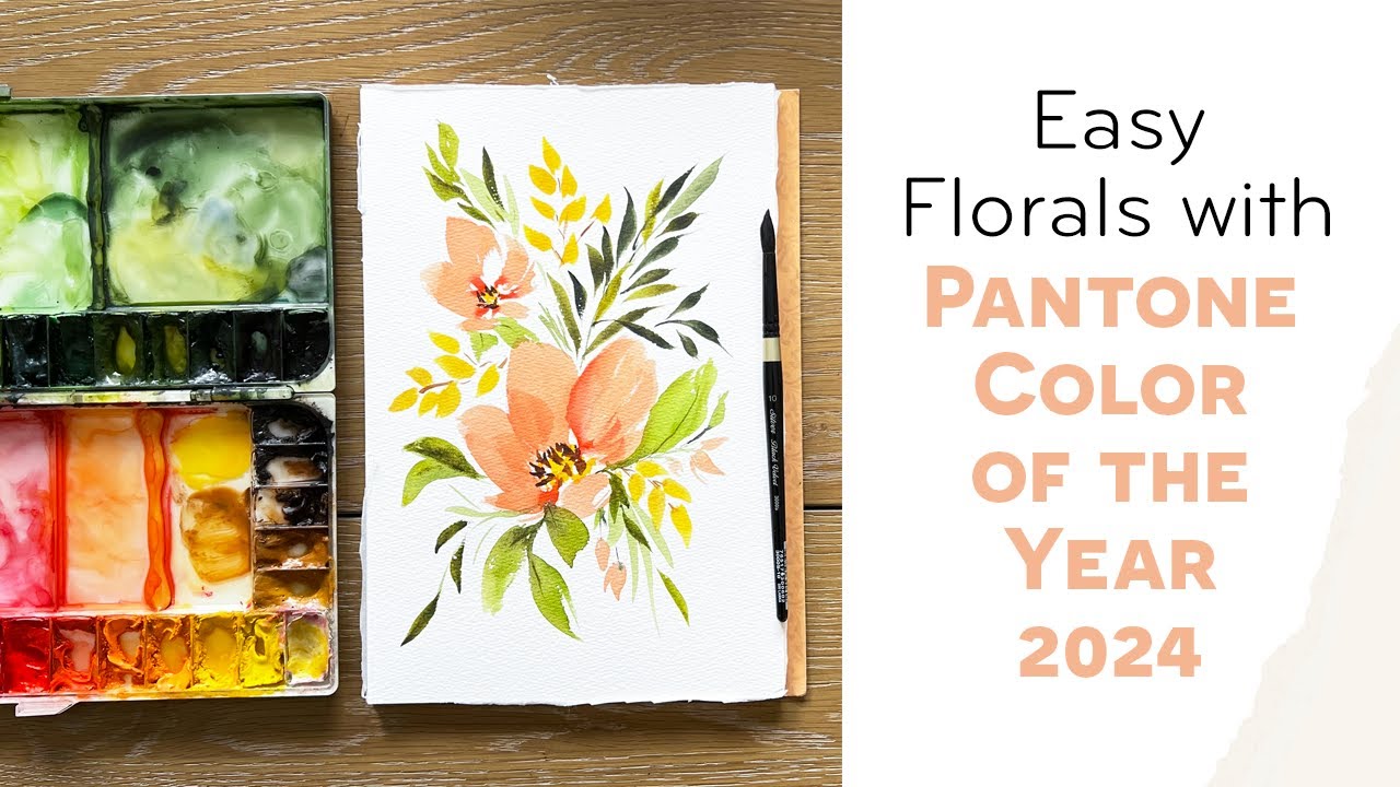 Easy Floral Watercolor Tutorial Using Pantone Color of the Year 2024 ...