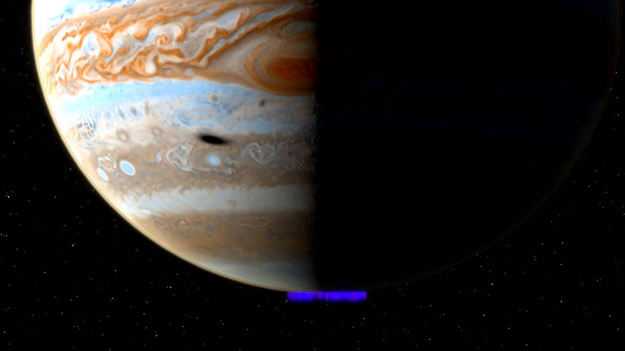 Fly-by of erupting volcano on Jupiter's moon, Io - YouTube
