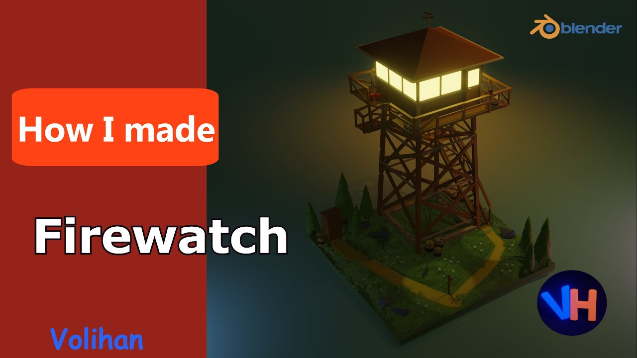 Firewatch in Blender | Modeling Low Poly | Timelapse Modeling - YouTube