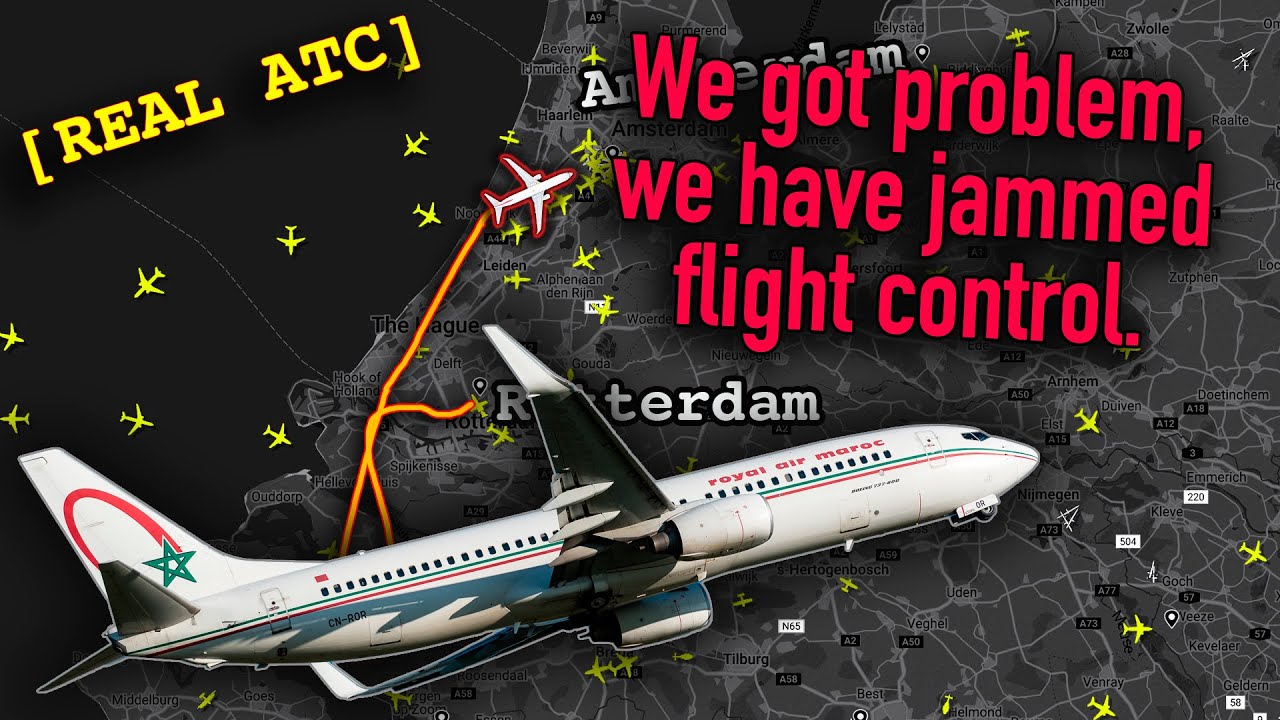 Air Maroc Boeing 737 suffered Jammed Flight Control led. REAL ATC - YouTube
