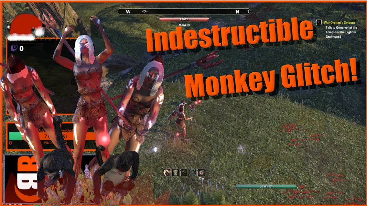 Funny Glitch! Indestructible monkey of Grahtwood! The monkey king ...