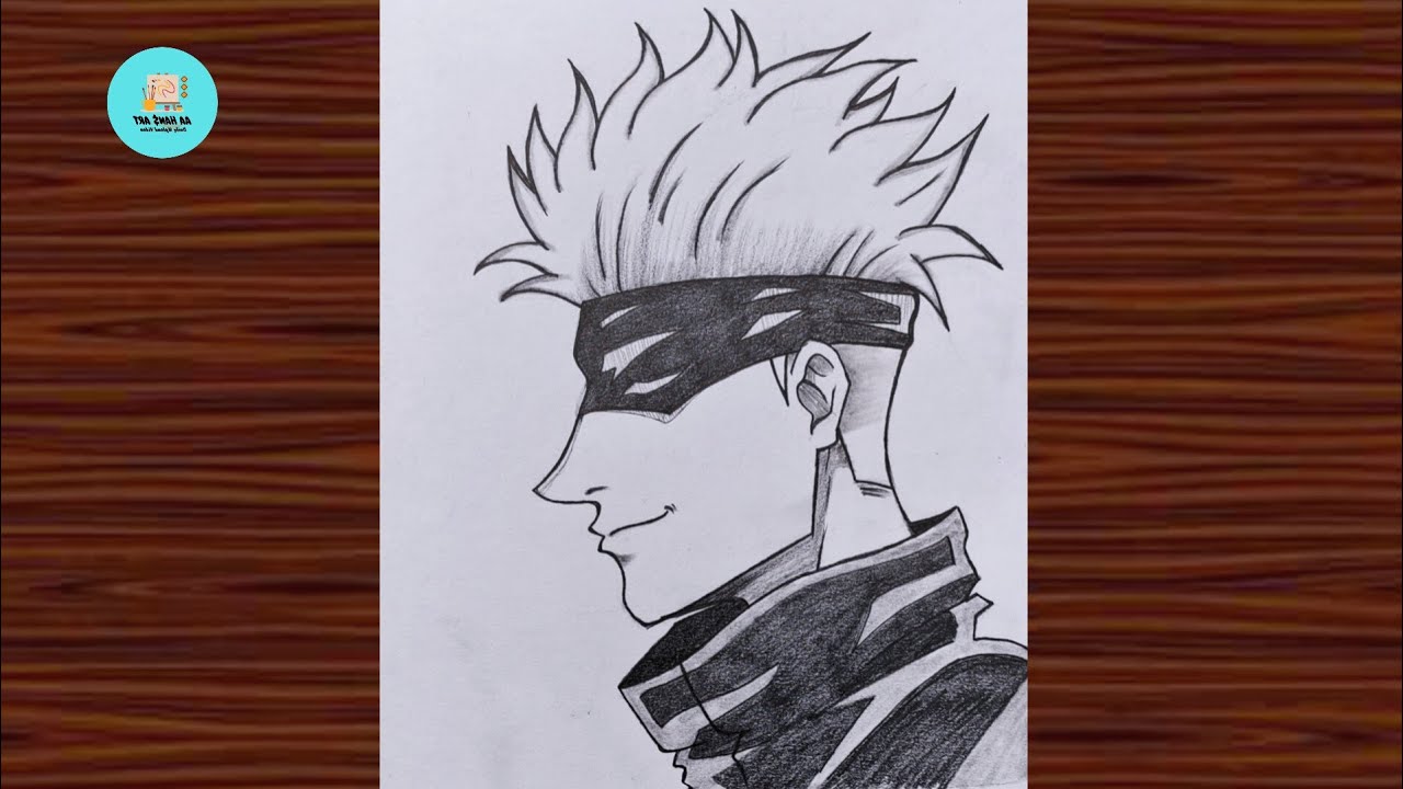 How to draw Gojo Satoru side face||Easy Gojo step by step||Drawing ...