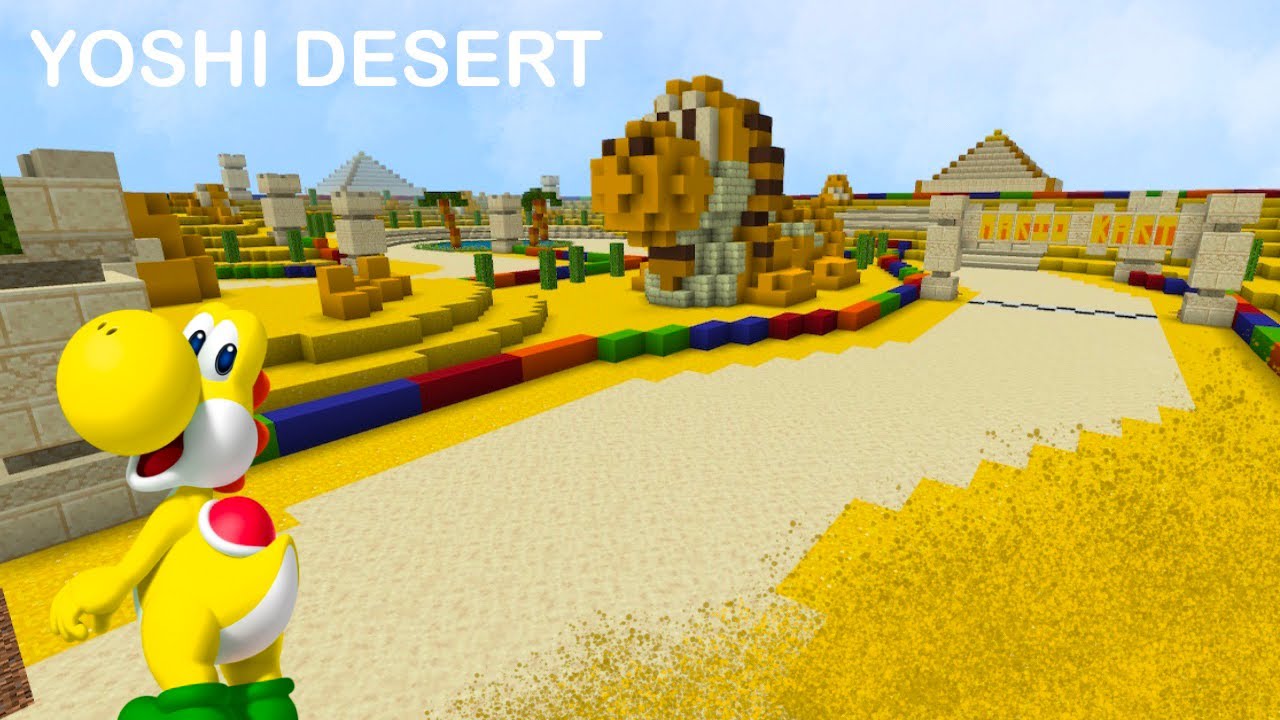 GBA Yoshi Desert - Mario Kart in Minecraft - YouTube