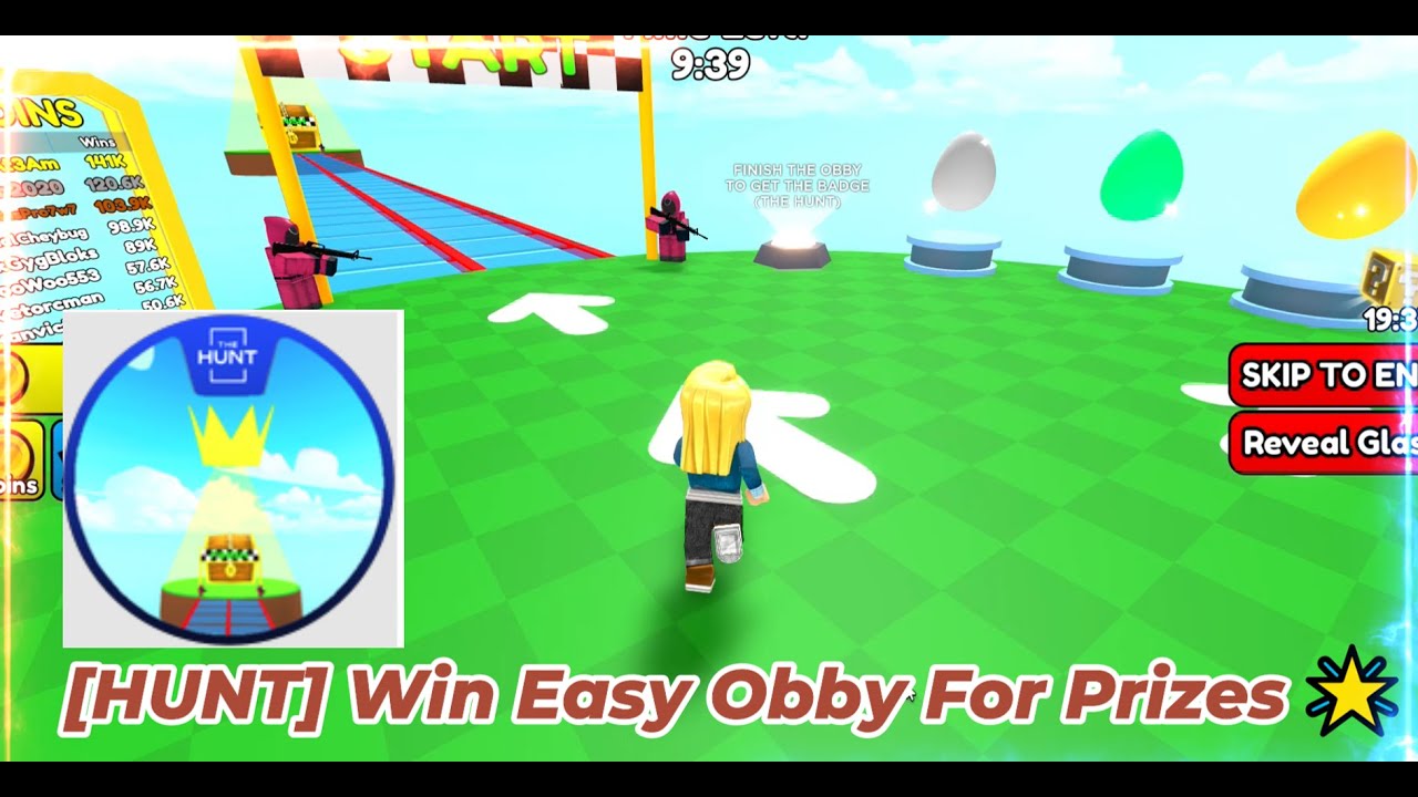 Roblox:"Win Easy Obby For Prizes " BADGE:THE HUNT ! how to get it - YouTube