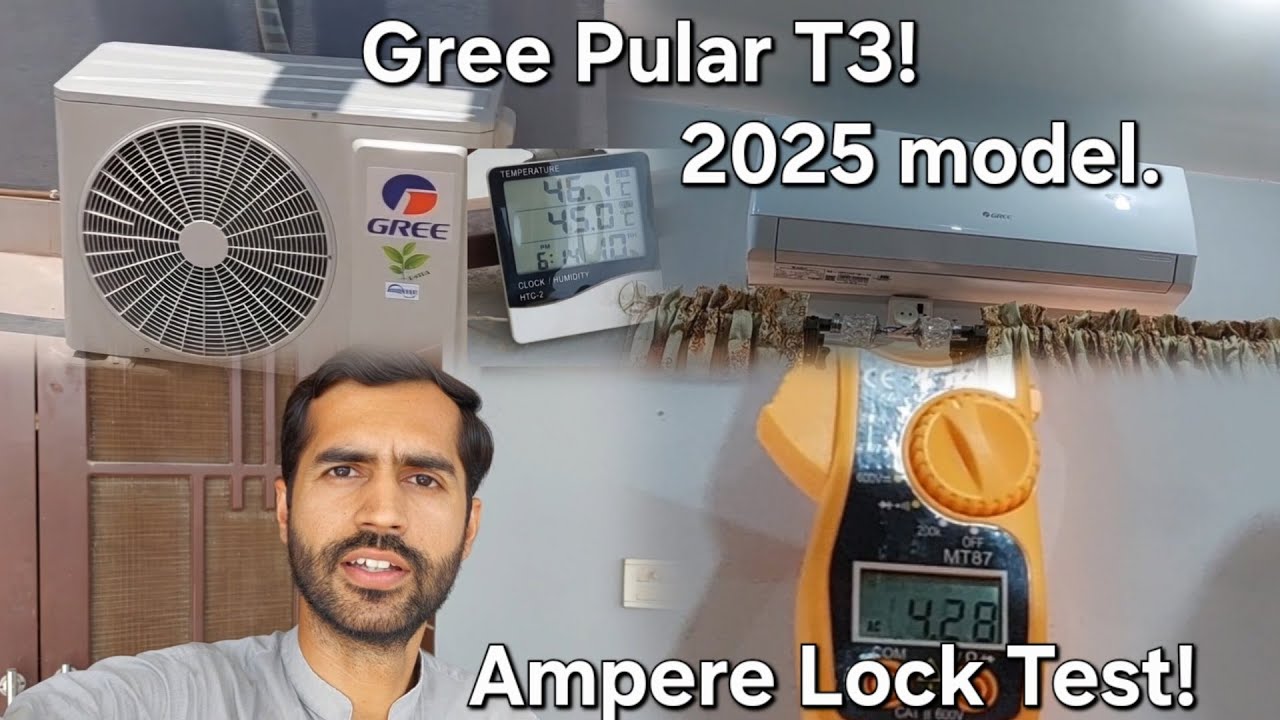 Gree Pular T3 2025 Model 1.5 ton Max Ampere Lock Test | Inverter Ac ...