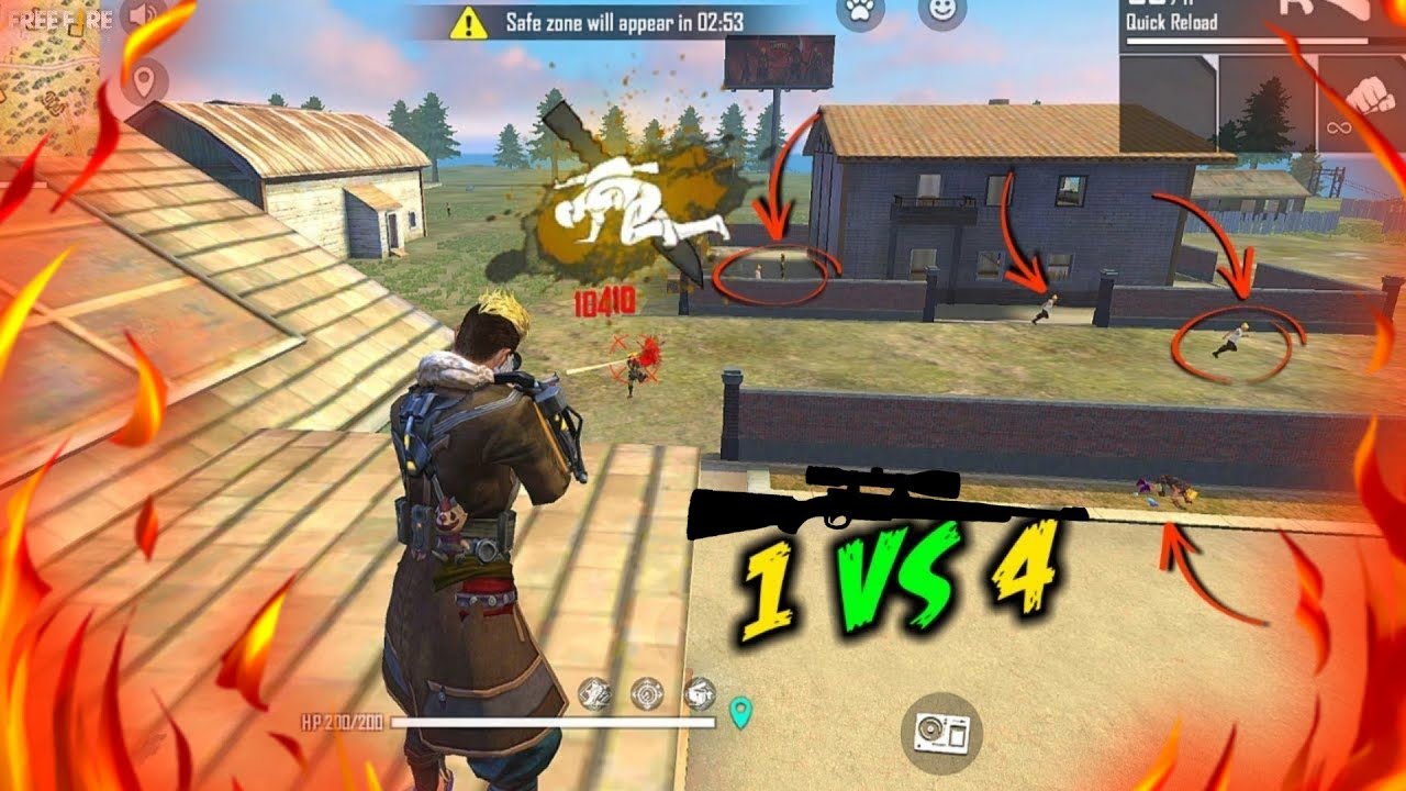 1 VS 4 FREE FIRE🔥🔥 || RANKED MATCH || EPIC GAMEPLAY - YouTube