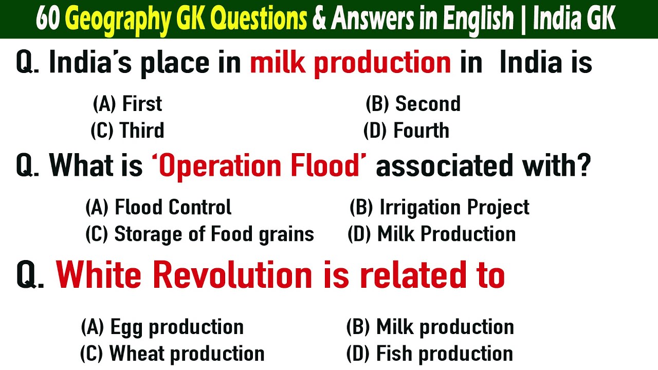 60 India Geography GK Question | Geography GK | India GK Questions and ...