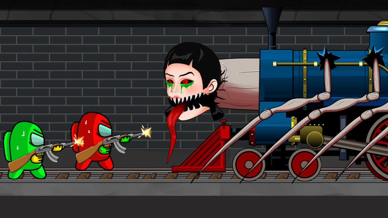Among Us zombie wave Train Squid game doll 어몽어스 좀비 웨이브 - YouTube