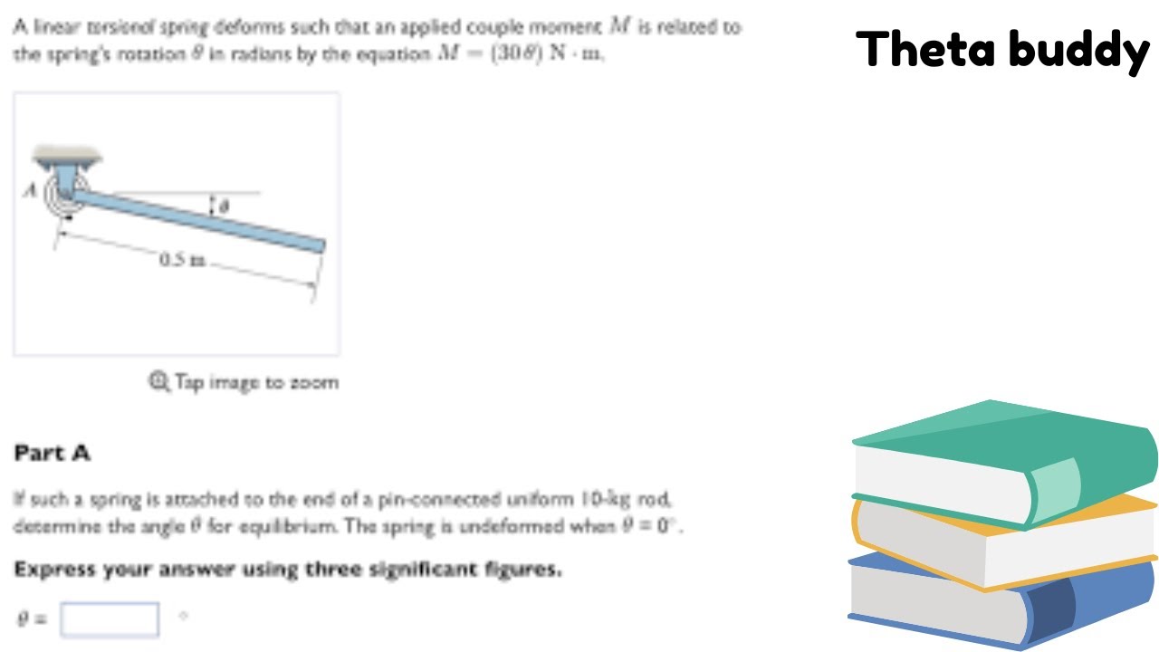 A linear torsional spring deforms such that anapplied couple moment M ...