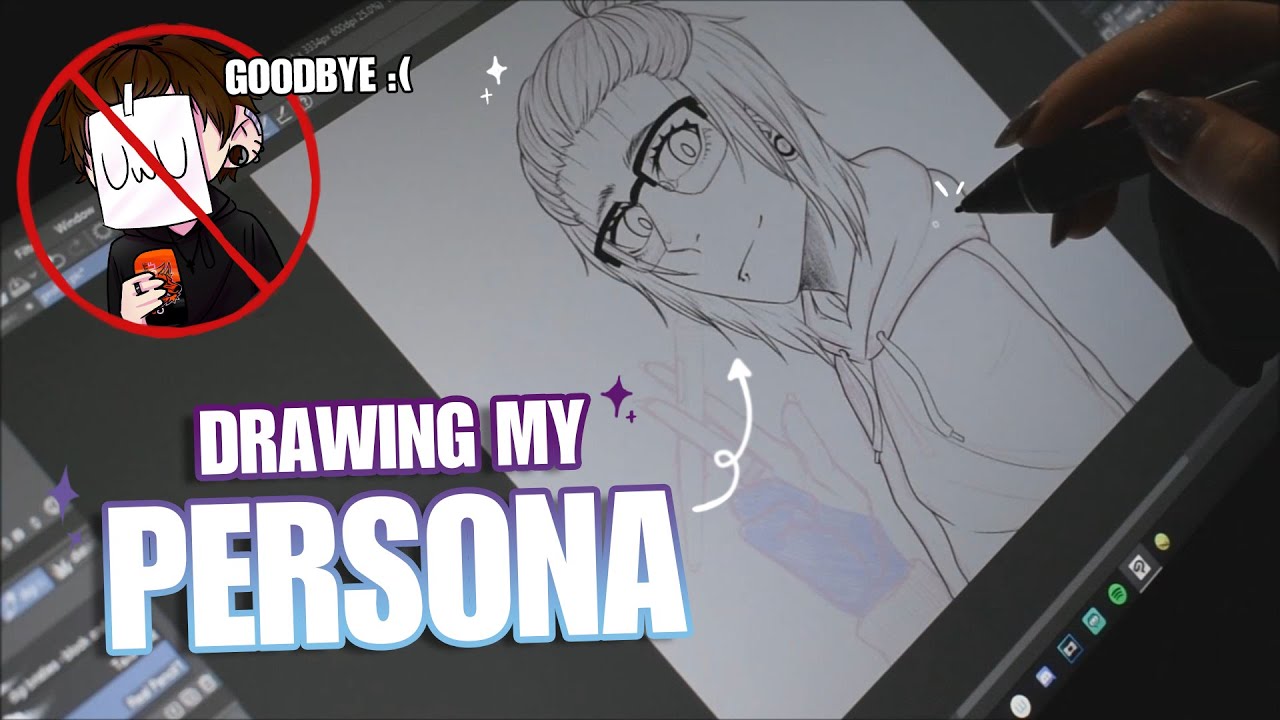 Drawing my persona (new design again :D) [Speedpaint talking] - YouTube