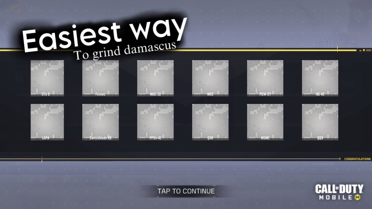 Grinding damascus | easiest way to grind all camos [damascus] | codm ...