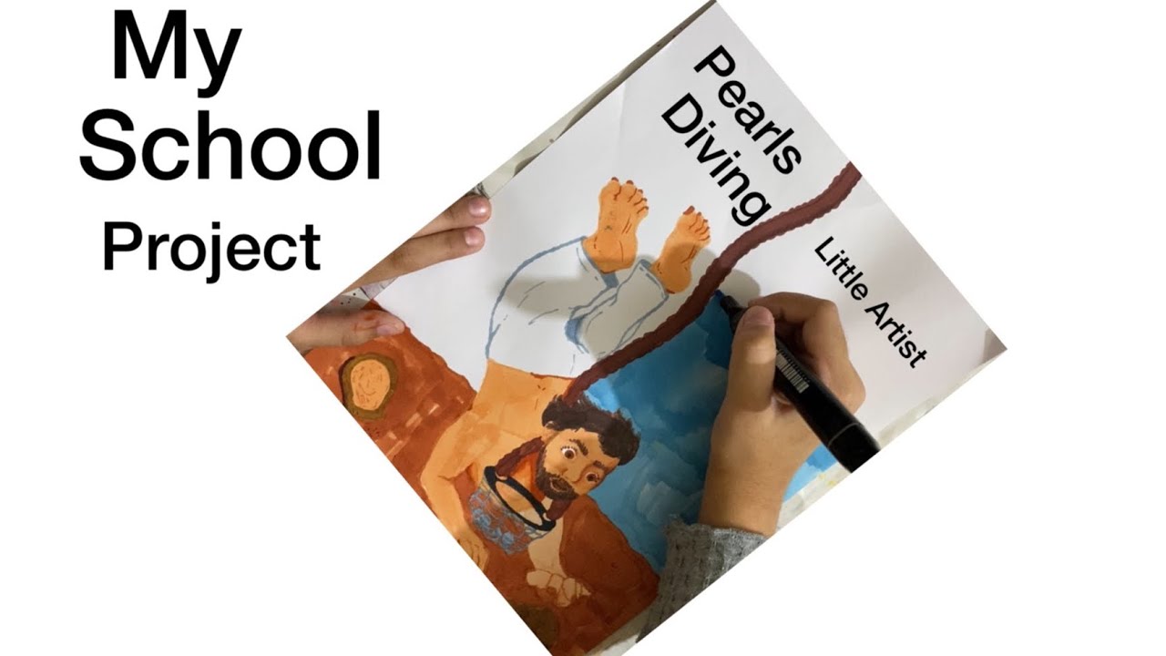 How to draw pearls diving /My school project/pearls diving drawing by ...