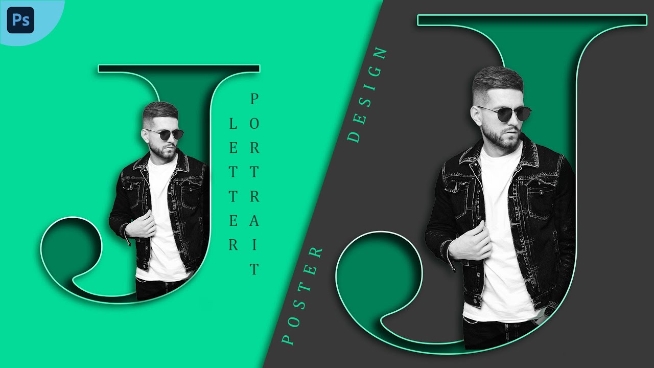 Letter (J) Portrait Design Tutorial in Photoshop - YouTube