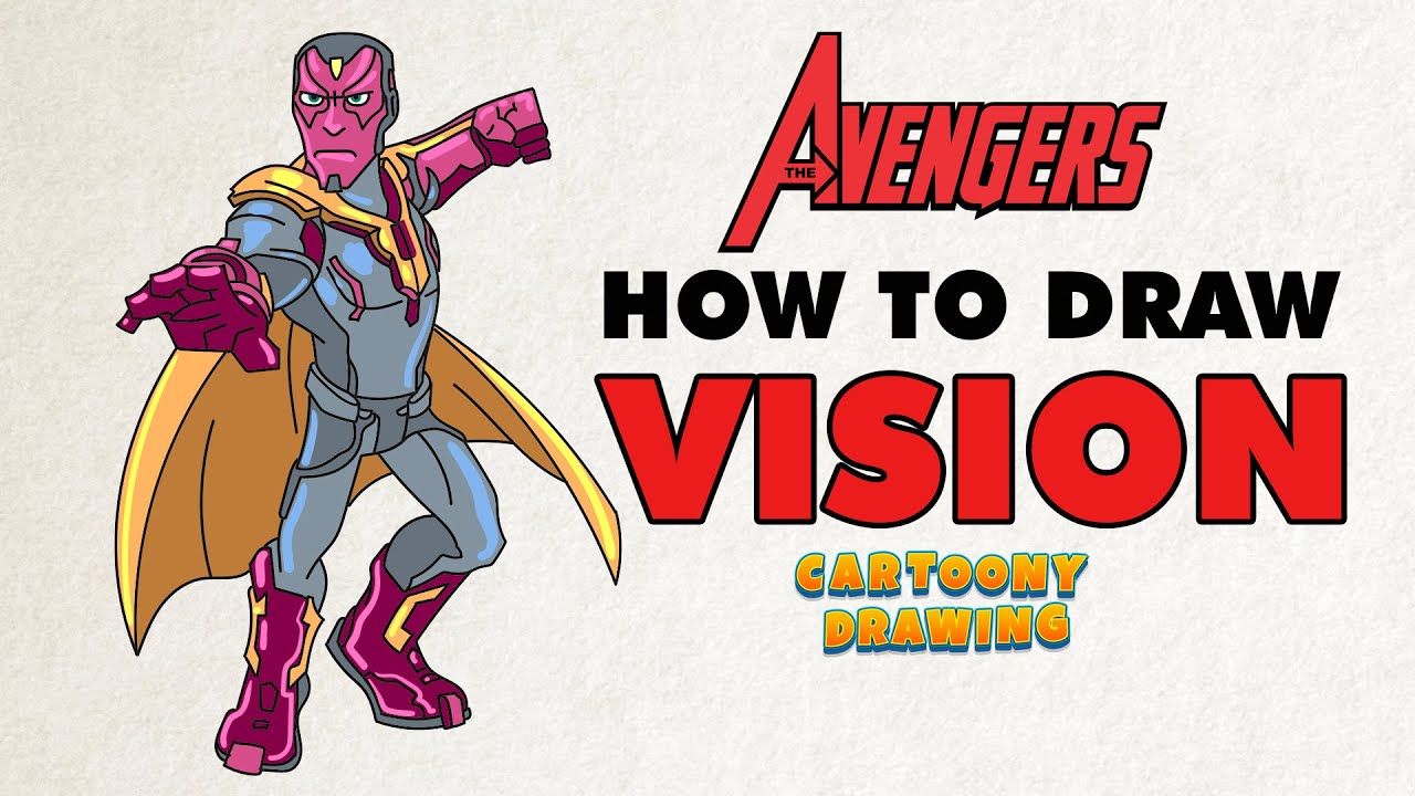 Vision the Avenger - How to draw Vision the Avenger in three minutes ...
