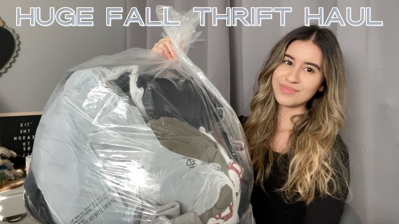 HUGE Fall Thrift Haul and Try On | Lots of leather jackets, blazers ...