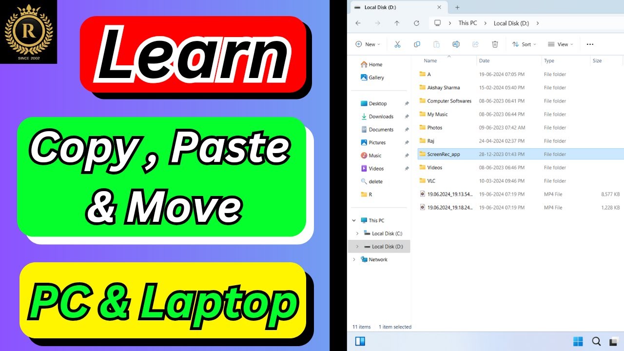 How To Copy Paste In Laptop || PC Me Kisi Folder Ko Move Kaise Kare ...