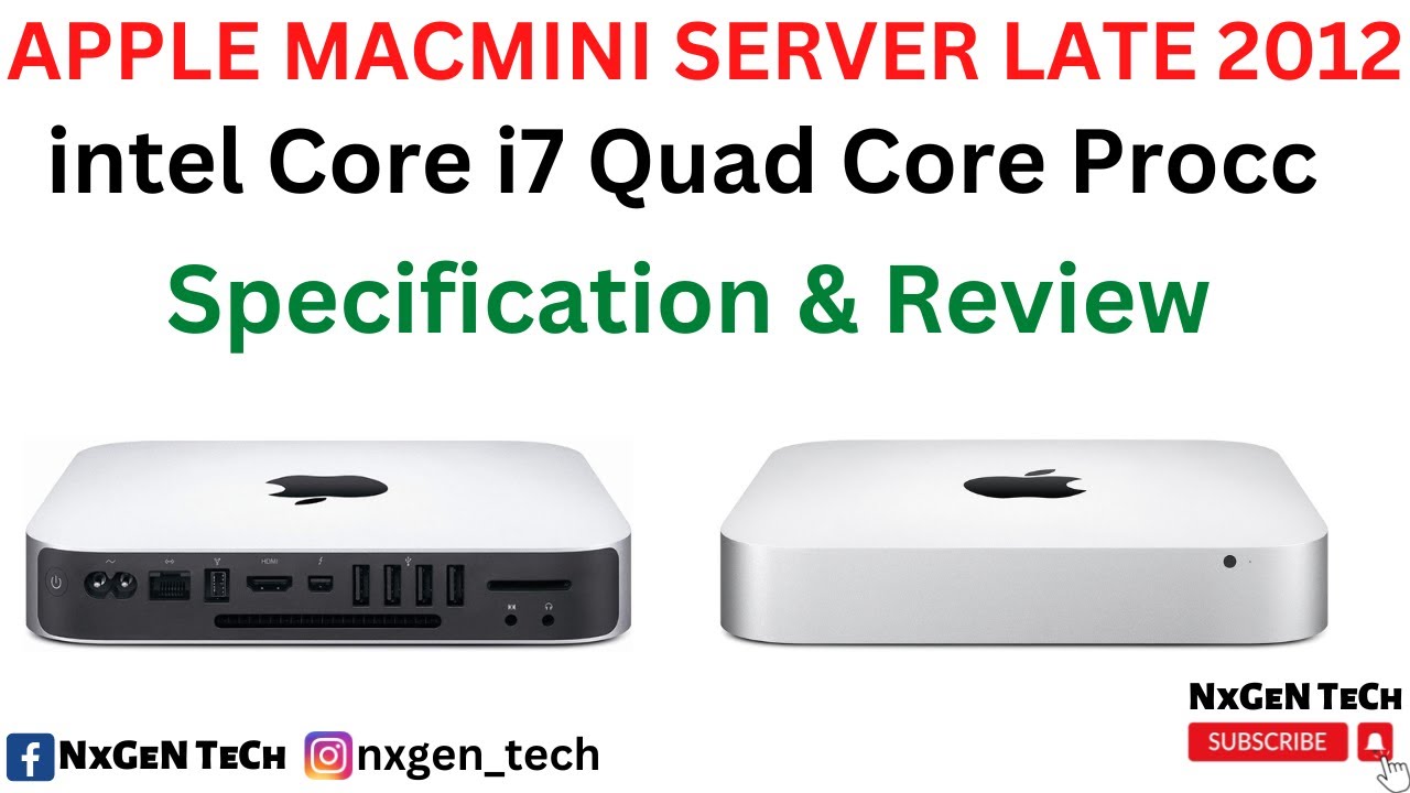 APPLE MACMINI SERVER LATE 2012 INTEL CORE I7 QUAD CORE PROCC SPECS ...