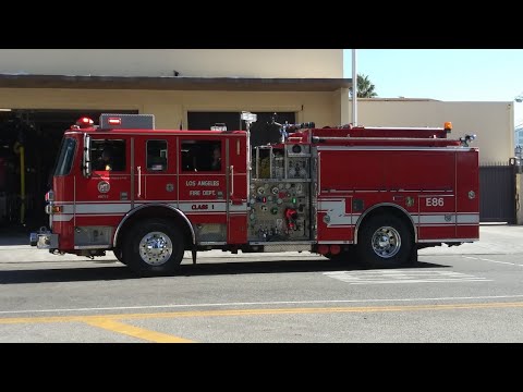 LAFD Engine 86 (Reserve) Responding - YouTube
