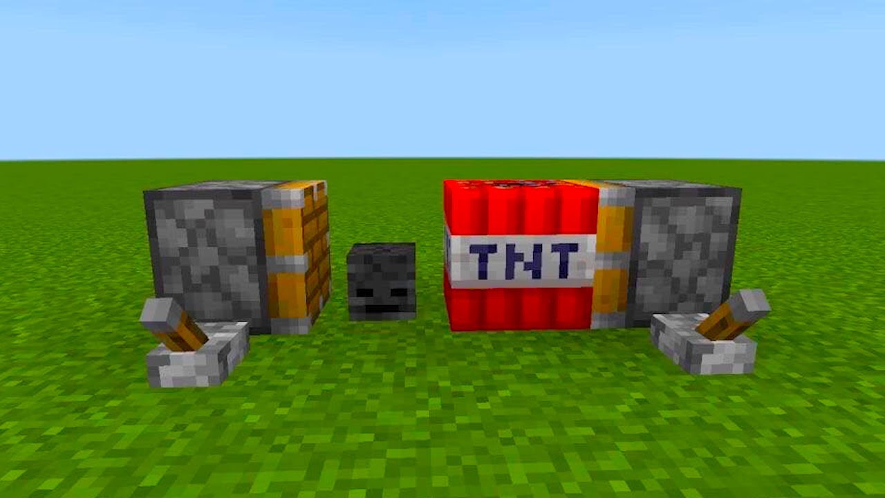 skeleton head + tnt = booom !!! - YouTube
